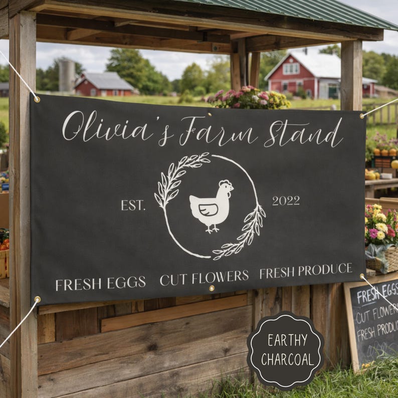 Custom Vintage Farm Stand Vinyl Banner, Customized Farmers Market ...