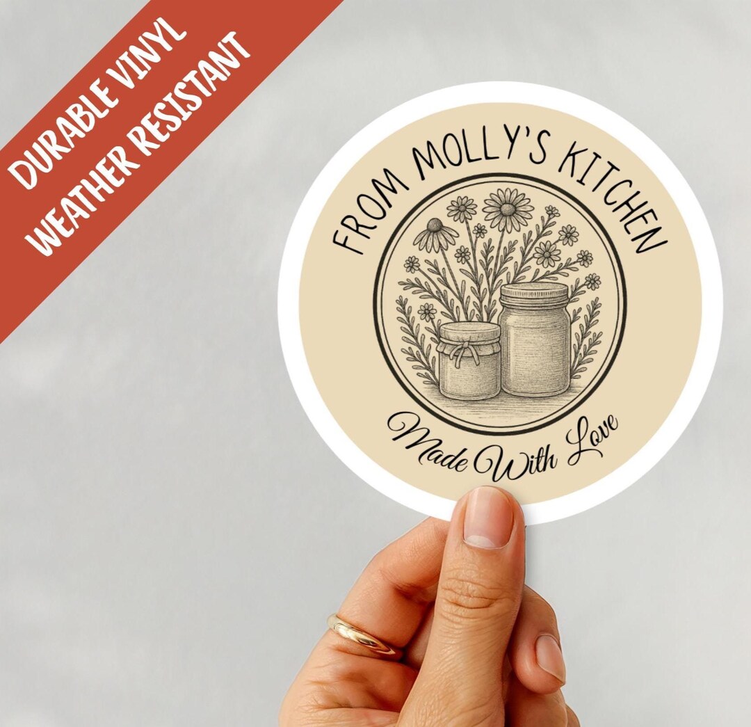 Custom Artisan Canning Sticker Label, Pickle Jar Sticker, Vintage ...
