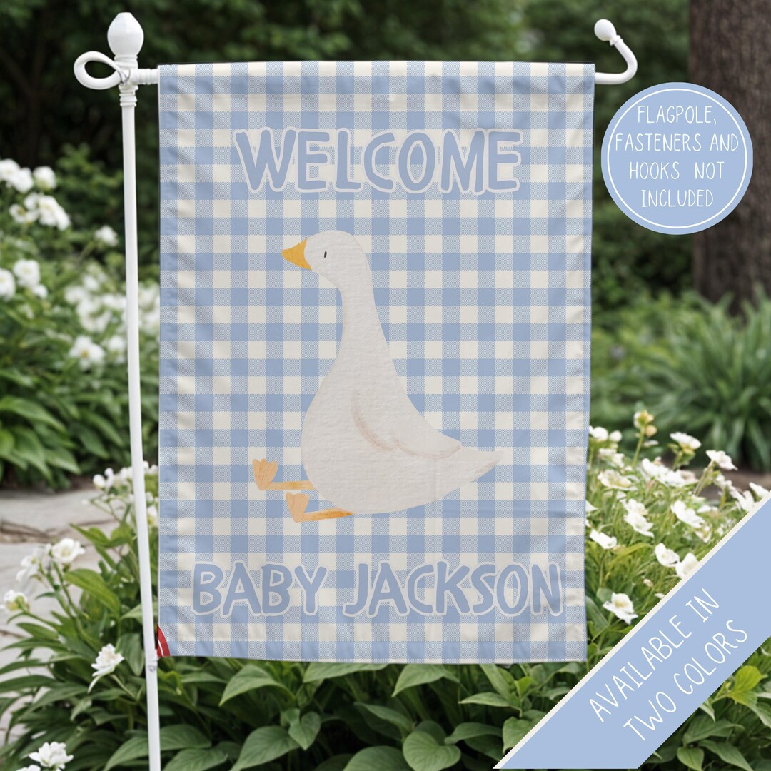 Welcome Baby Birth Announcement Flag, Garden Banner, New Baby Shower ...