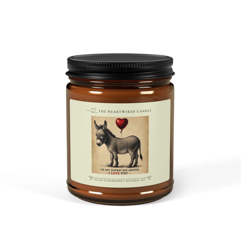 Love You Candle Gift, Donkey Lovers Gift Idea, Anniversary Candle for ...