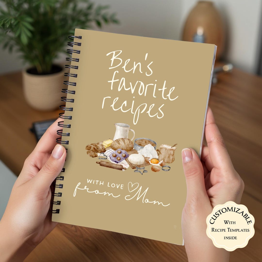 Customizable Recipe Book From Mom to Son or Daughter, Custom Recipes ...