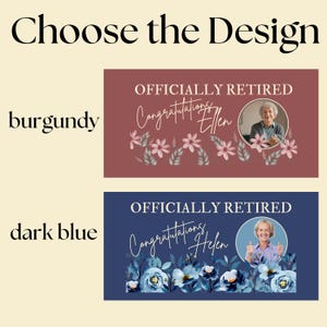 Custom Retirement Decorations Vinyl Banner, Customizable Floral ...