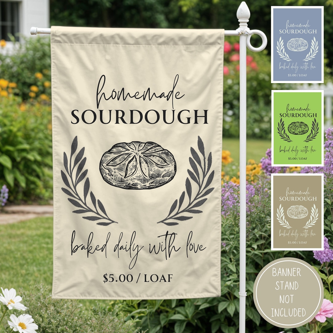 Customizable Sourdough Bread Banner, Homestead Baked Goods Flag ...