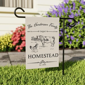 Customizable Homestead Banner, Farmhouse Flag, Personalized Family Farm ...