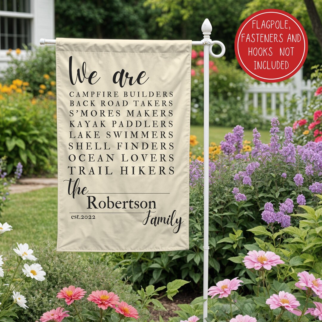 Personalized Family Flag, Garden Banner, Custom Family Sign ...