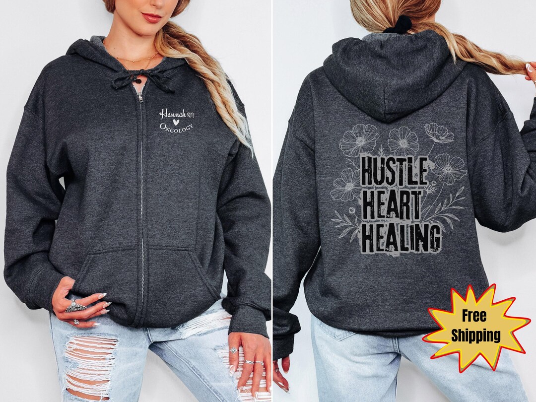 Personalized Zip up Hoodie Sweatshirt for Hospital Staff or Health ...