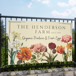 Custom Farm Stand Banner, Farm Fresh Organic Produce Sold Here, Farmers ...
