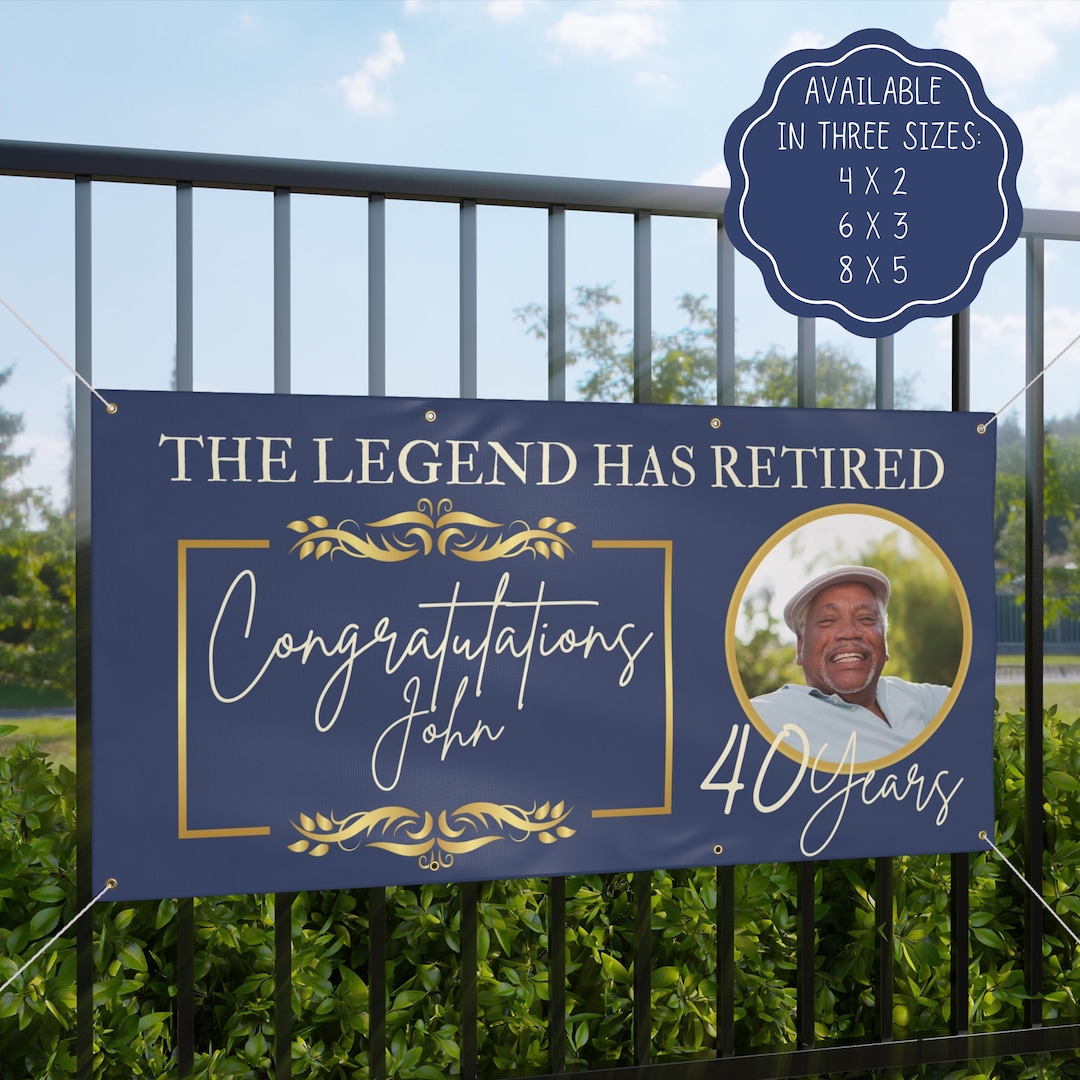Custom Retirement Celebration Vinyl Banner, Customizable Retirement ...
