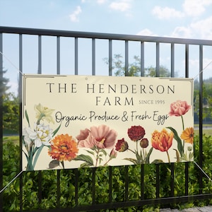 Custom Farm Stand Banner, Farm Fresh Organic Produce Sold Here, Farmers ...