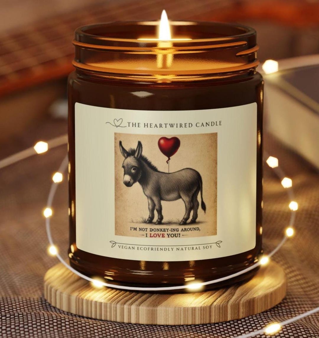 Love You Candle Gift, Donkey Lovers Gift Idea, Anniversary Candle for ...