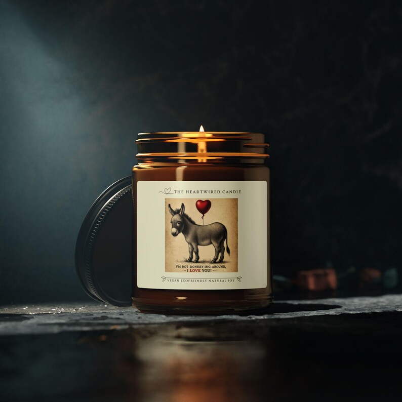 Love You Candle Gift, Donkey Lovers Gift Idea, Anniversary Candle for ...