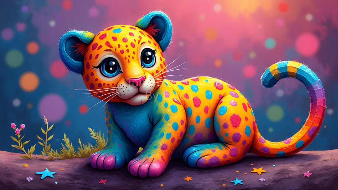 Rainbow Baby Leopard Desktop Wallpaper - Etsy