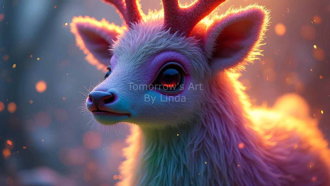 Christmas Rainbow Alien Reindeer Desktop Wallpaper - Etsy