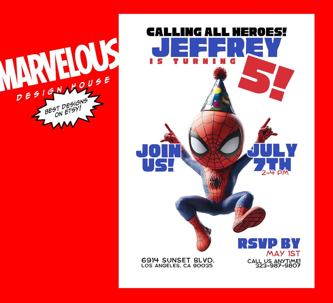 Editable Spider Man Birthday Invitation Template, Printable Birthday ...