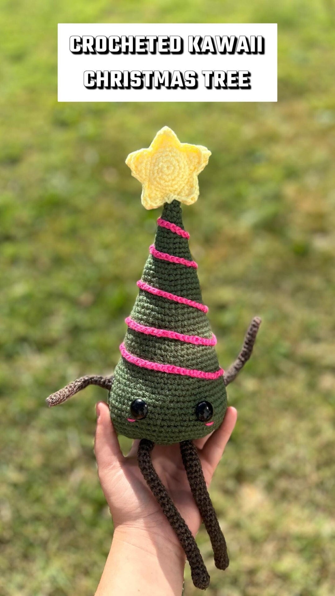 Crocheted Kawaii Christmas Tree Plushy - Etsy