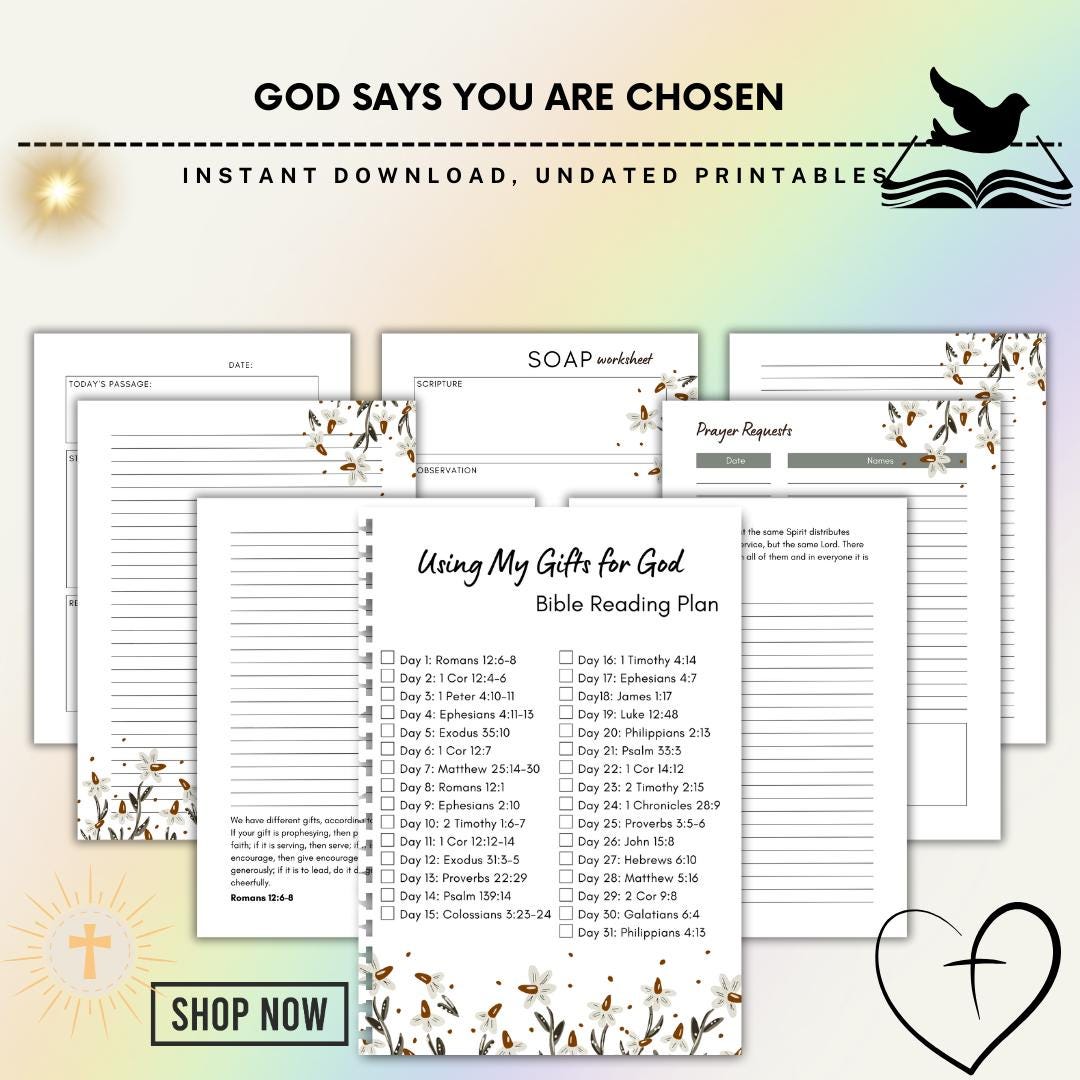 Religious Reading Plan Journal, Chosen by God Notebook, Faithful ...
