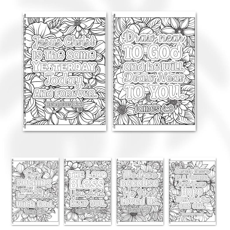 Coloring Book: Christian Bible Verse Pages, Inspirational Art for ...