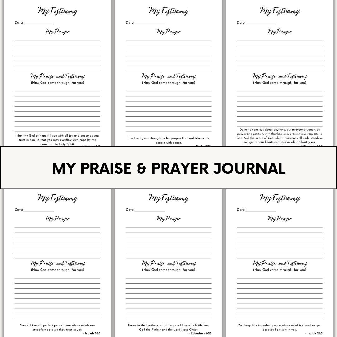 My Praise and Prayer Journal, Spiritual Notebook, Devotional Diary ...