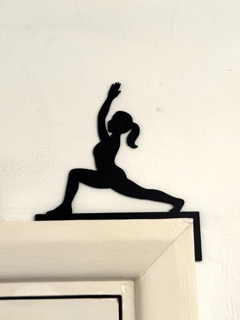 Warrior Pose Yoga Door Topper, Virabhadrasana Corner Decor, Yoga Studio ...