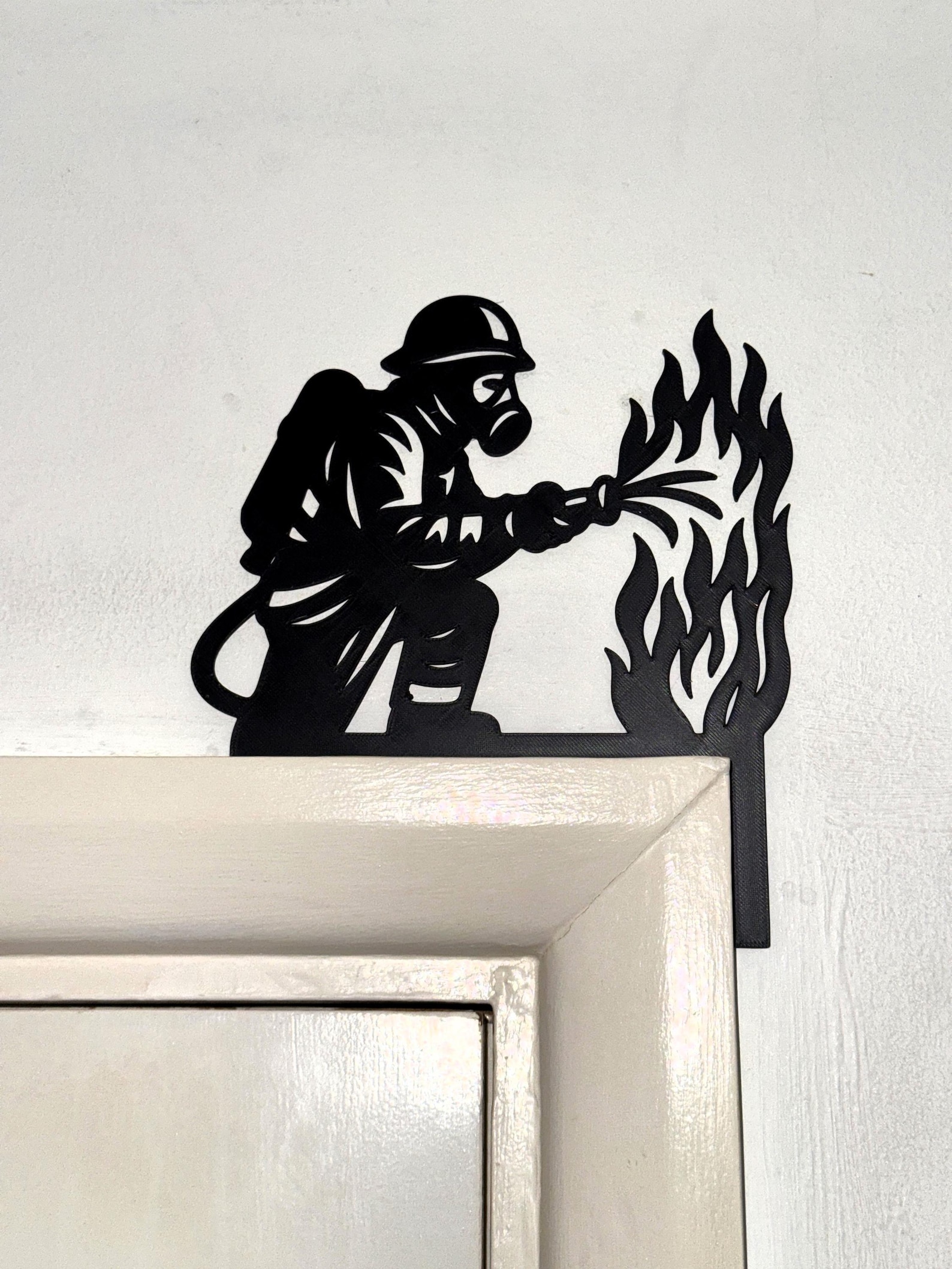 Firefighter Door Topper, Fireman Wall Art, Fire Department Office Decor ...