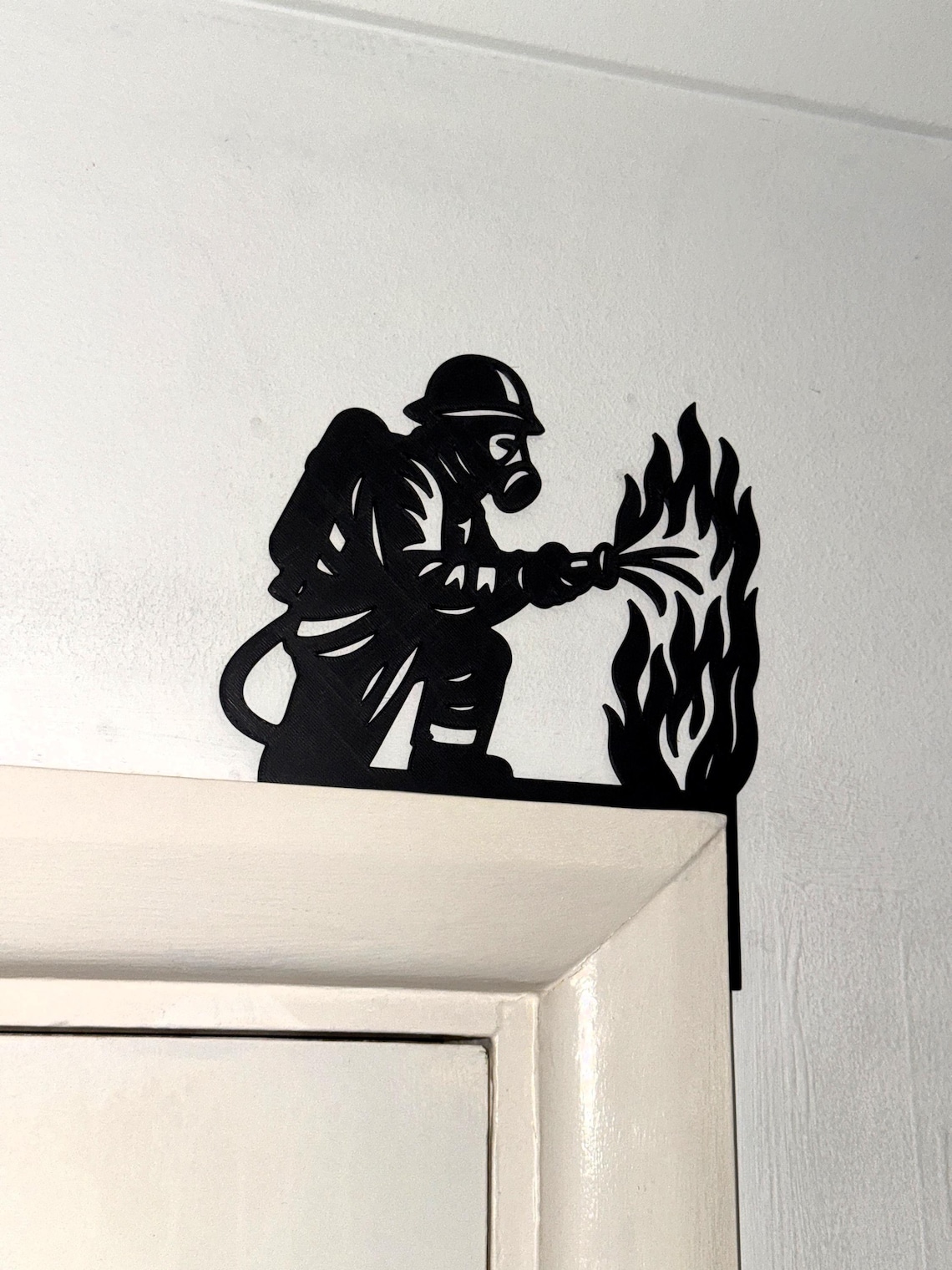 Firefighter Door Topper, Fireman Wall Art, Fire Department Office Decor ...