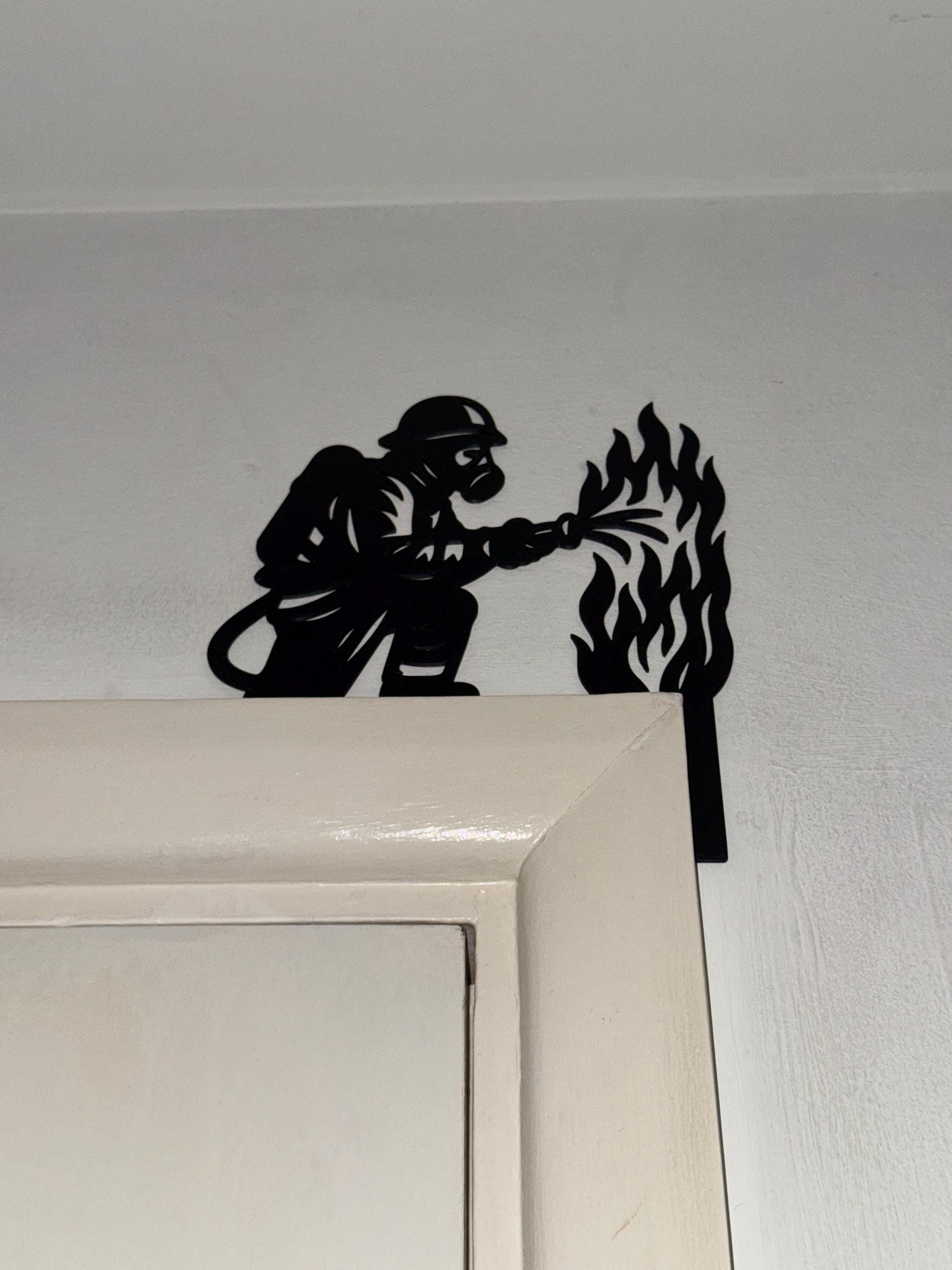Firefighter Door Topper, Fireman Wall Art, Fire Department Office Decor ...