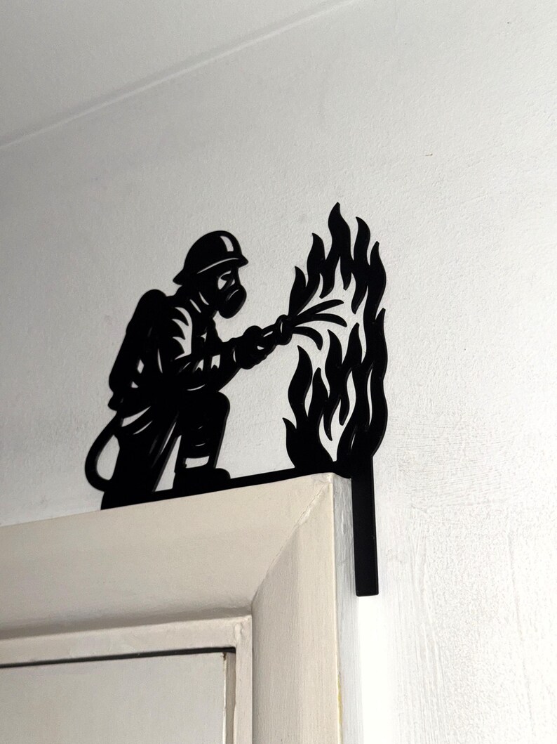Firefighter Door Topper, Fireman Wall Art, Fire Department Office Decor ...