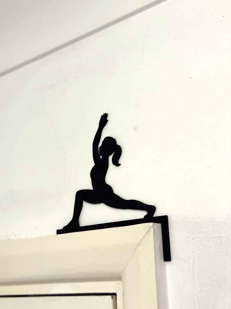 Warrior Pose Yoga Door Topper, Virabhadrasana Corner Decor, Yoga Studio ...
