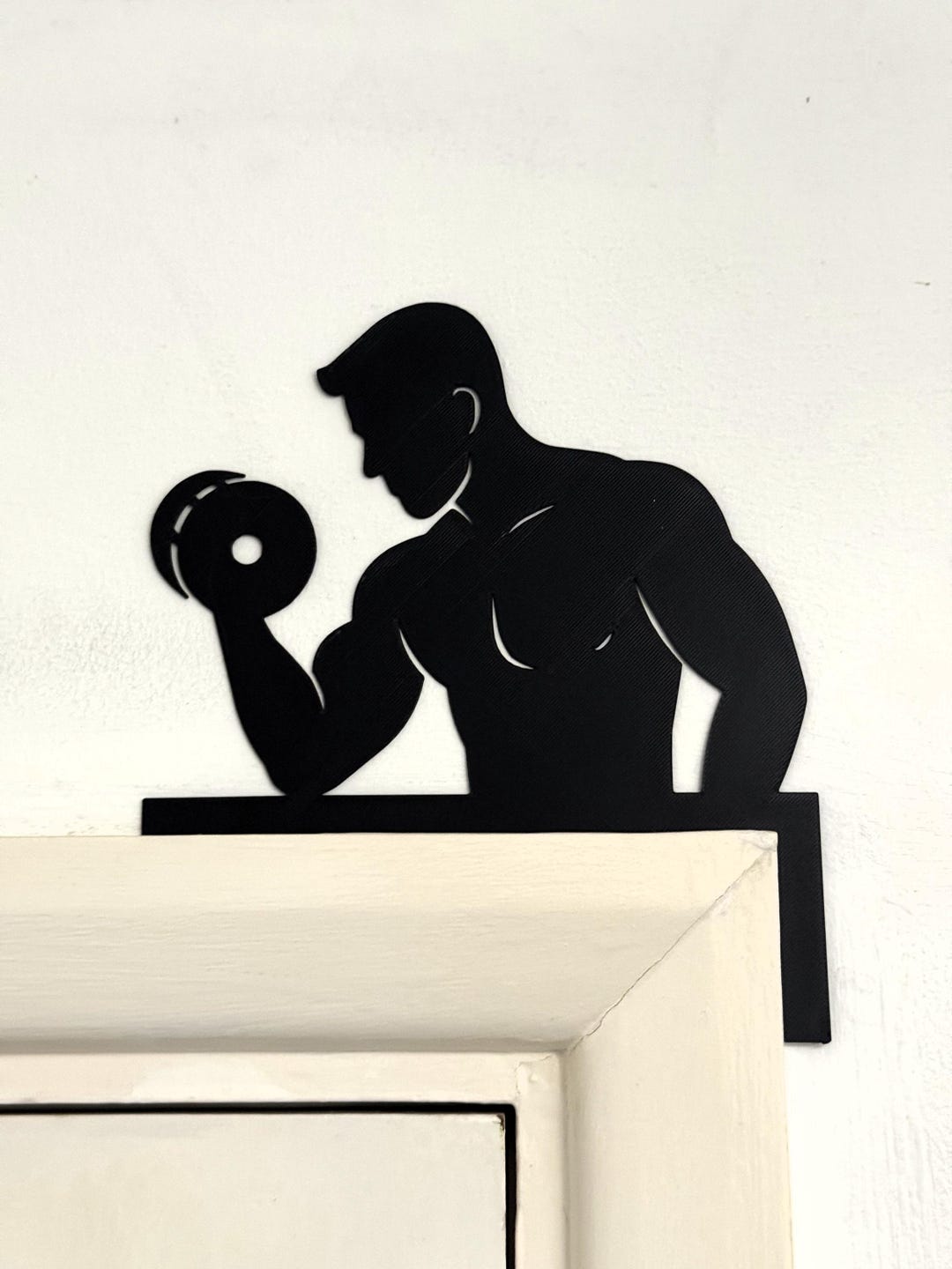 Bicep Curl Door Topper - Home Gym Decor - 3D Printed Fitness Wall Art ...