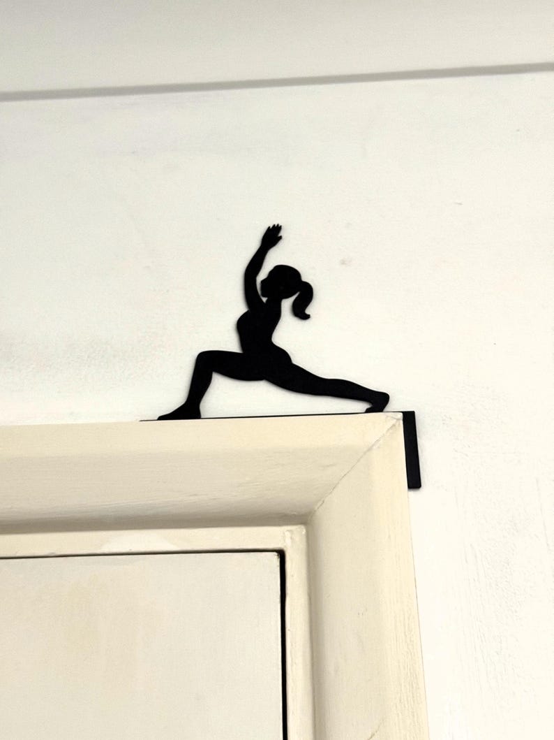 Warrior Pose Yoga Door Topper, Virabhadrasana Corner Decor, Yoga Studio ...