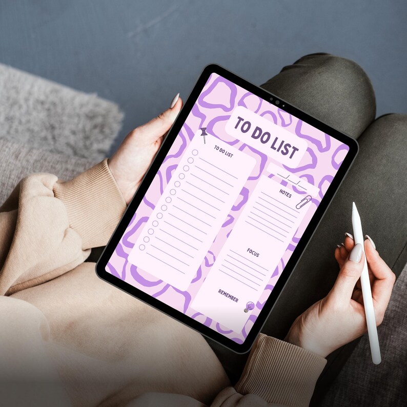 Purple Leopard Print To-do List: Minimalist Daily Planner (digital ...