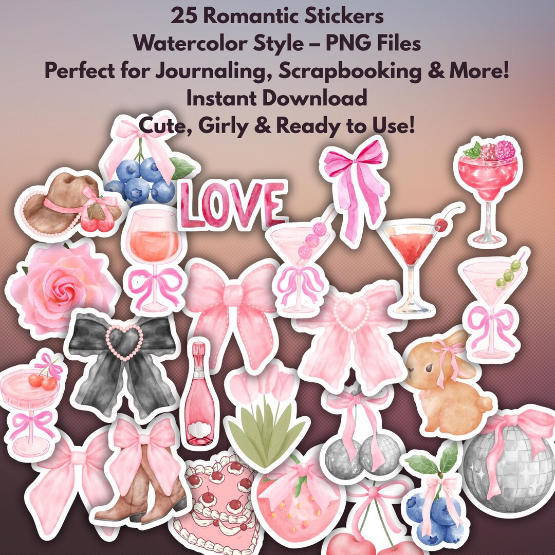 Girly Stickers, Aesthetic Stickers, Vintage Stickers, Digital Stickers ...