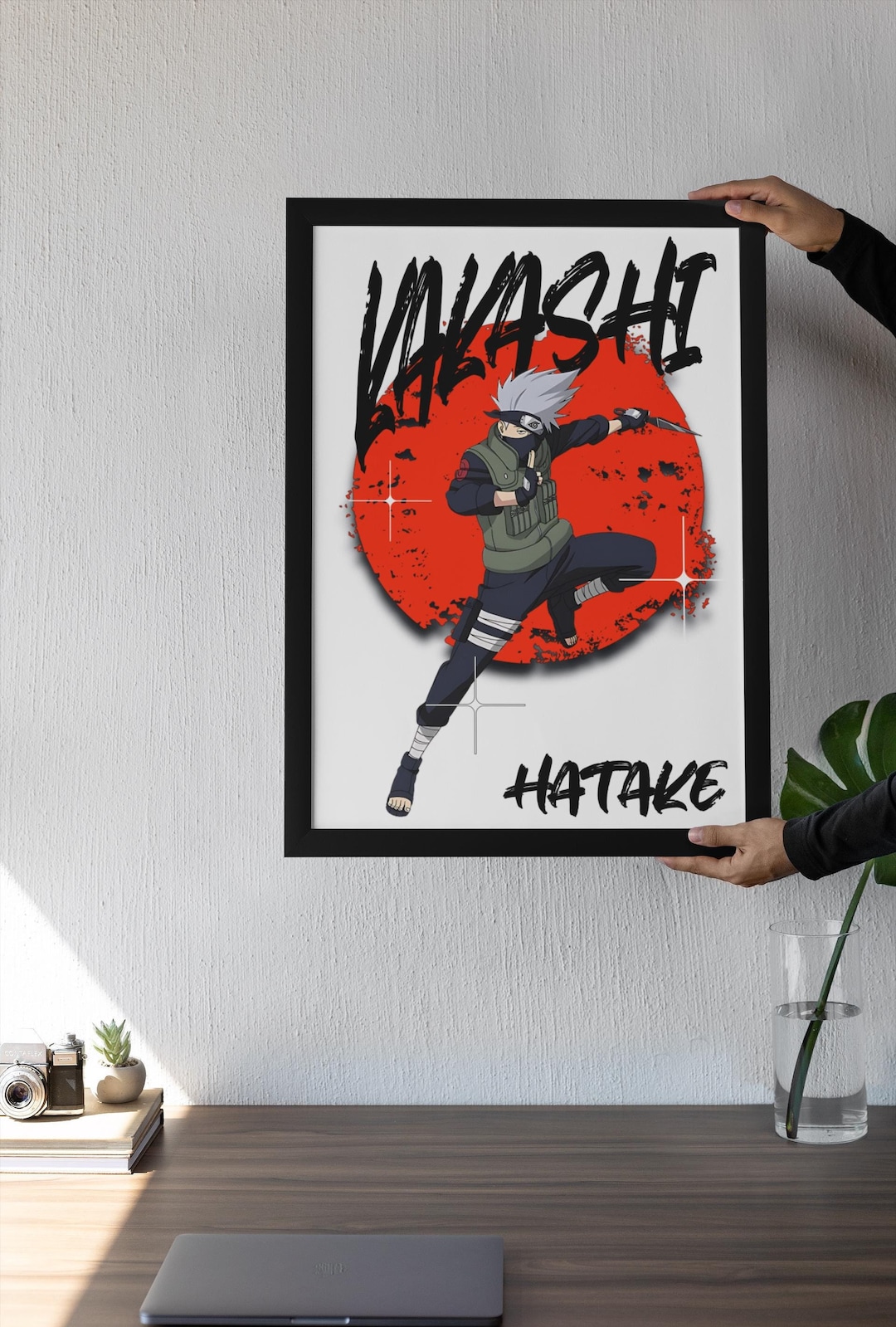 Kakashi Hatake Poster Anime Wall Art Minimalist Anime Decor Japanese ...