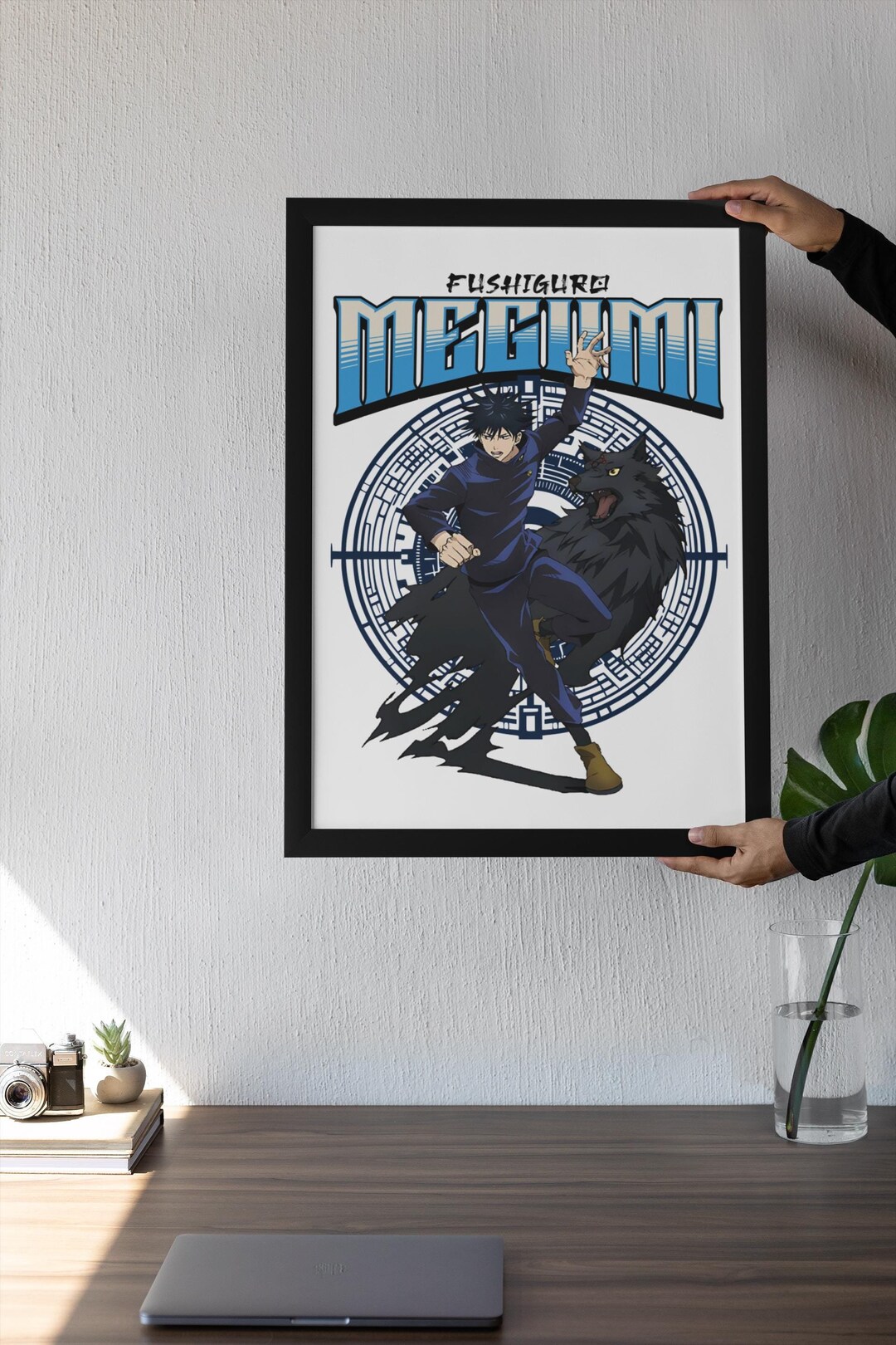 Megumi Wolf Anime Poster Anime Wall Art Minimalist Anime Wall Art ...