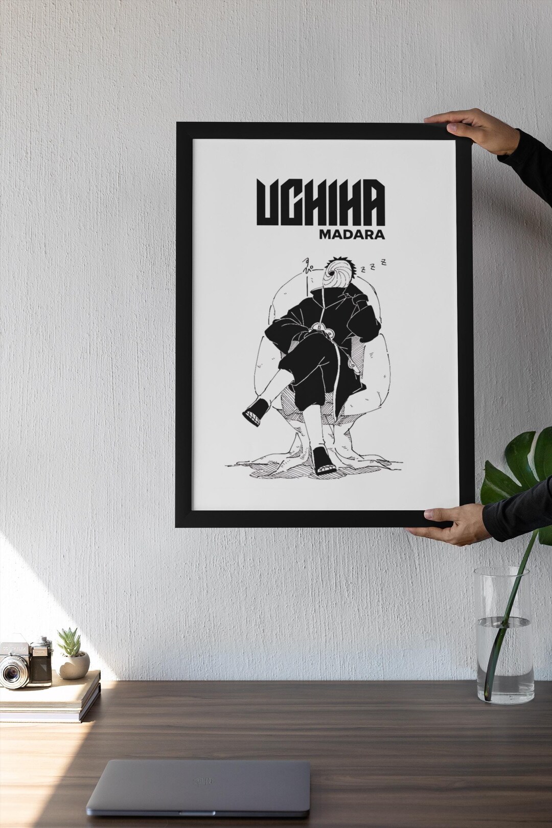 Madara Uchiha Poster, Anime Wall Art, Minimalist Anime Wall Art ...