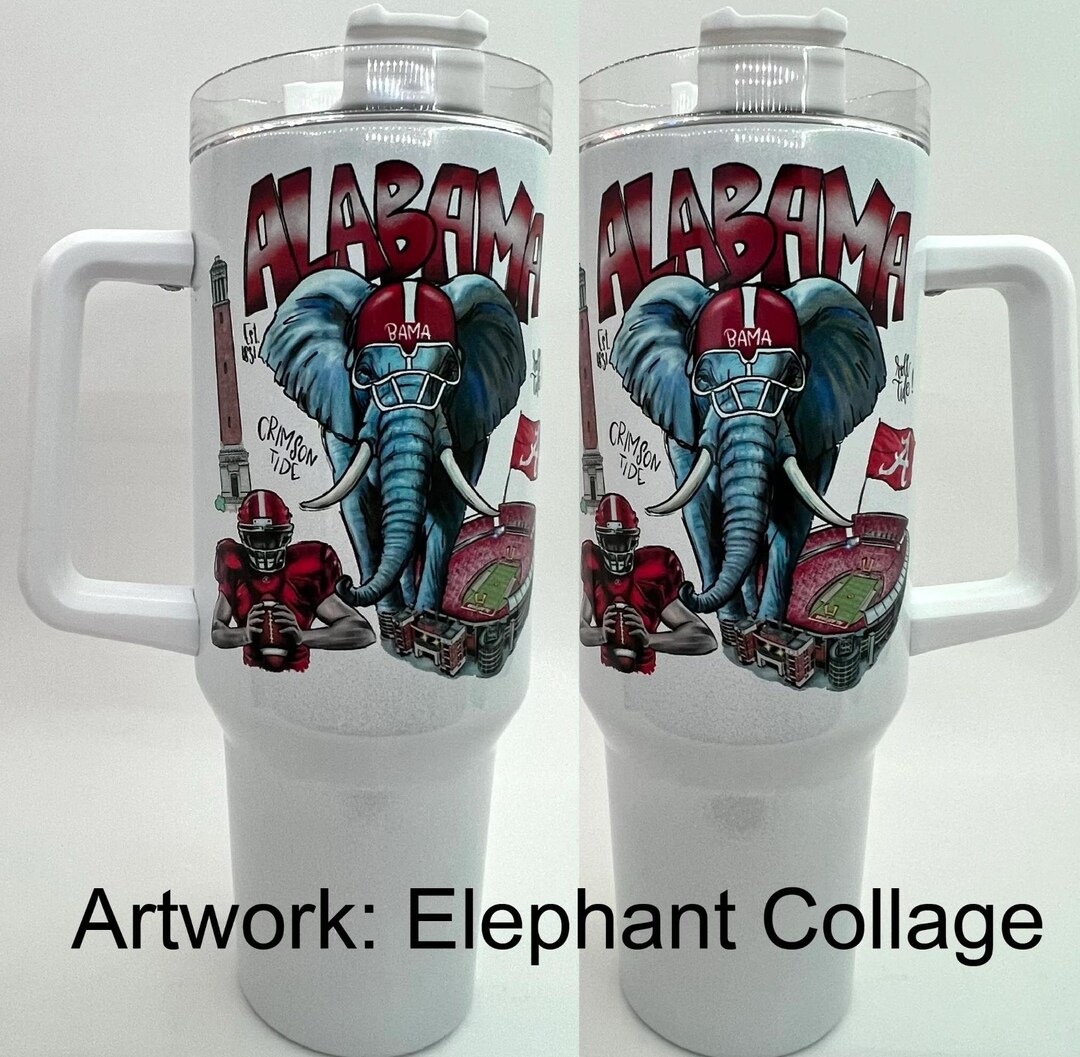 Bama Tumbler Artwork Options 40 Oz Alabama Cup Crimson Tide Gift Roll ...
