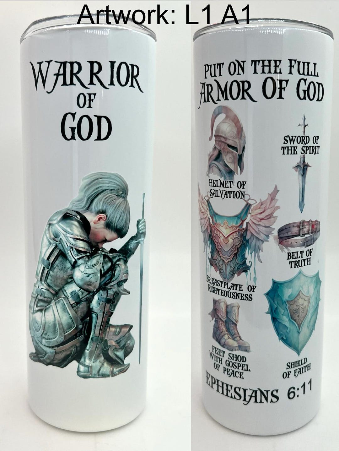 Warrior of God Tumbler 20 Oz 30 Oz Cup Gift Armor of God Inspirational ...