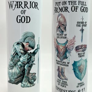 Warrior of God Tumbler 20 Oz 30 Oz Cup Gift Armor of God Inspirational ...