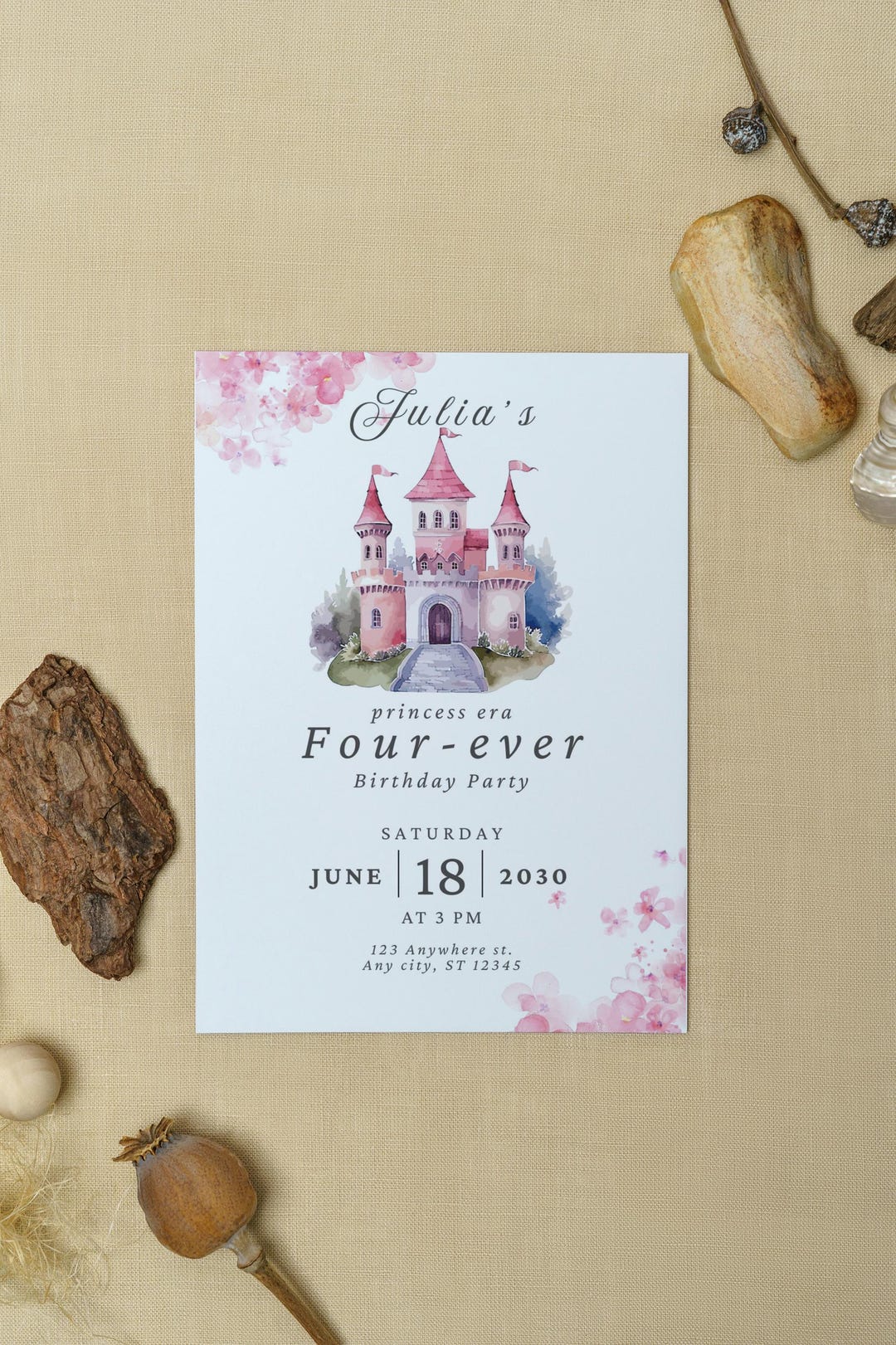 Celebrate in Style: Princess Castle Birthday Invitation Instant ...