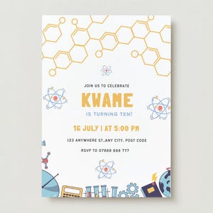 Science Party Invitation and Scavenger Hunt | Science Birthday ...