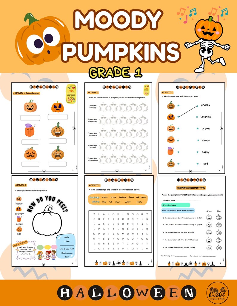 HALLOWEEN - Moody Pumpkins for Grade 1 - Etsy