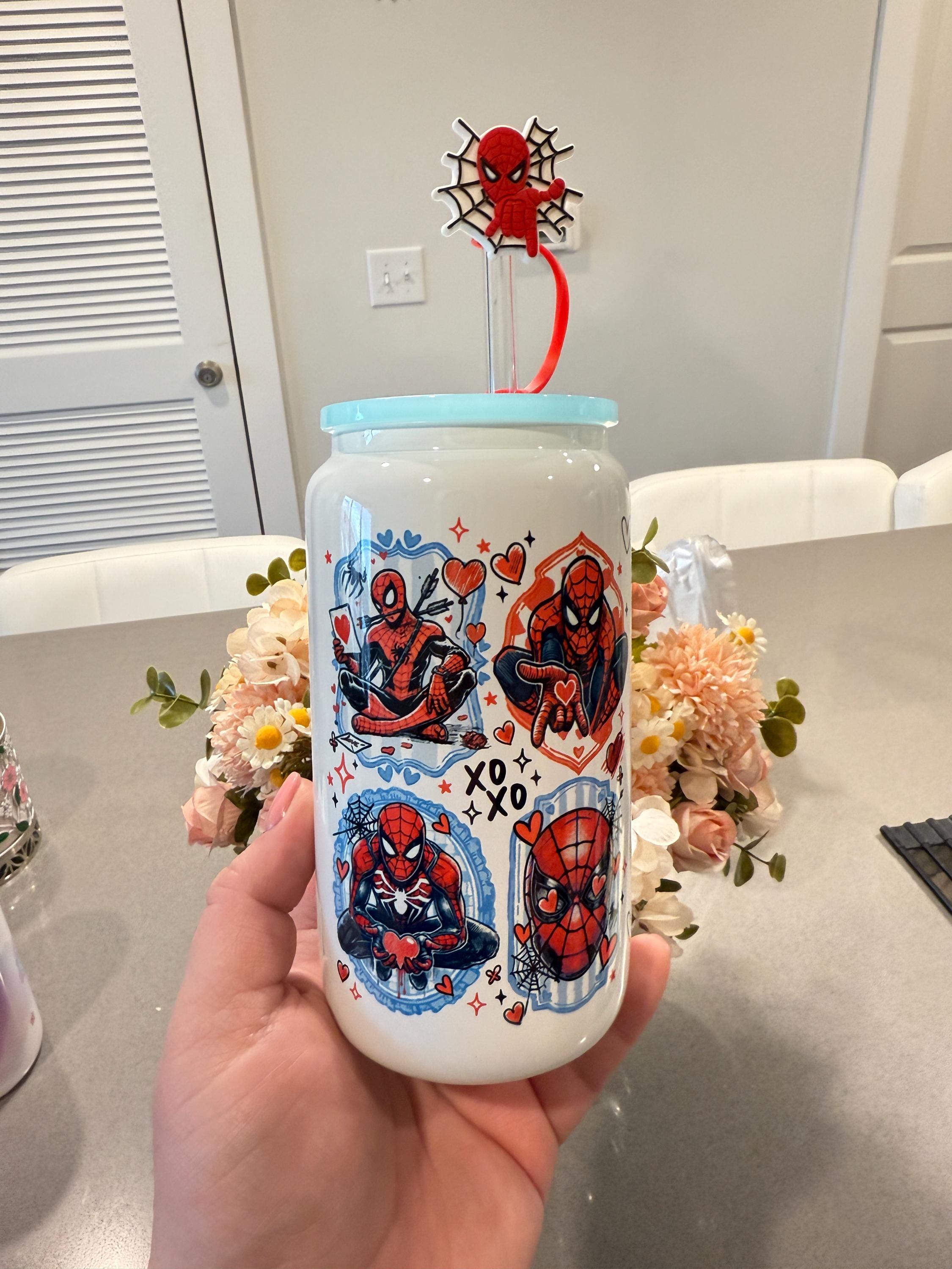 Spiderman Glasscup/ 16 Onz Cup/ Spiderman Cup - Etsy