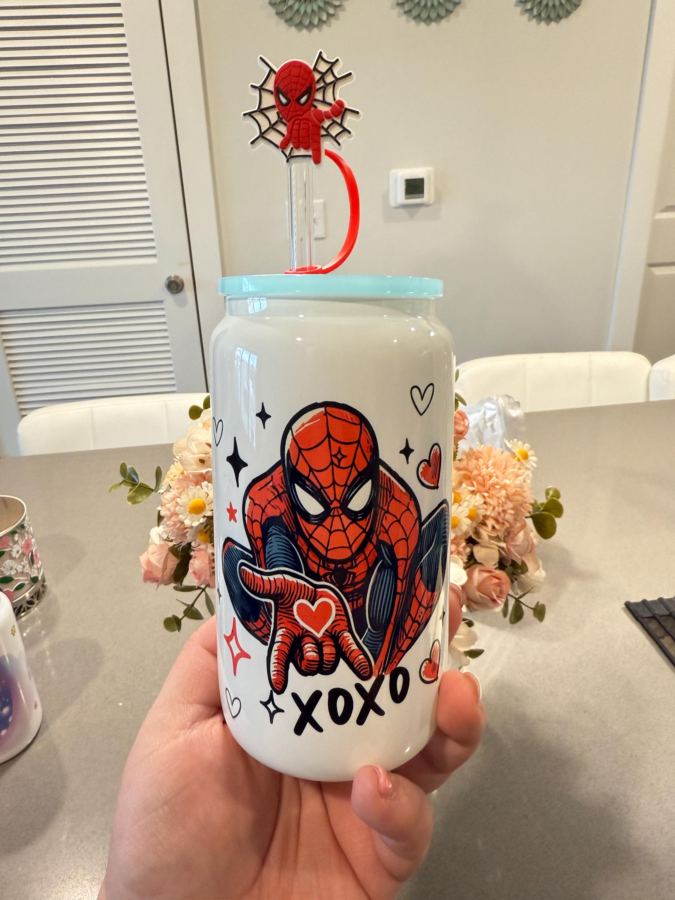 Spiderman Glasscup/ 16 Onz Cup/ Spiderman Cup - Etsy
