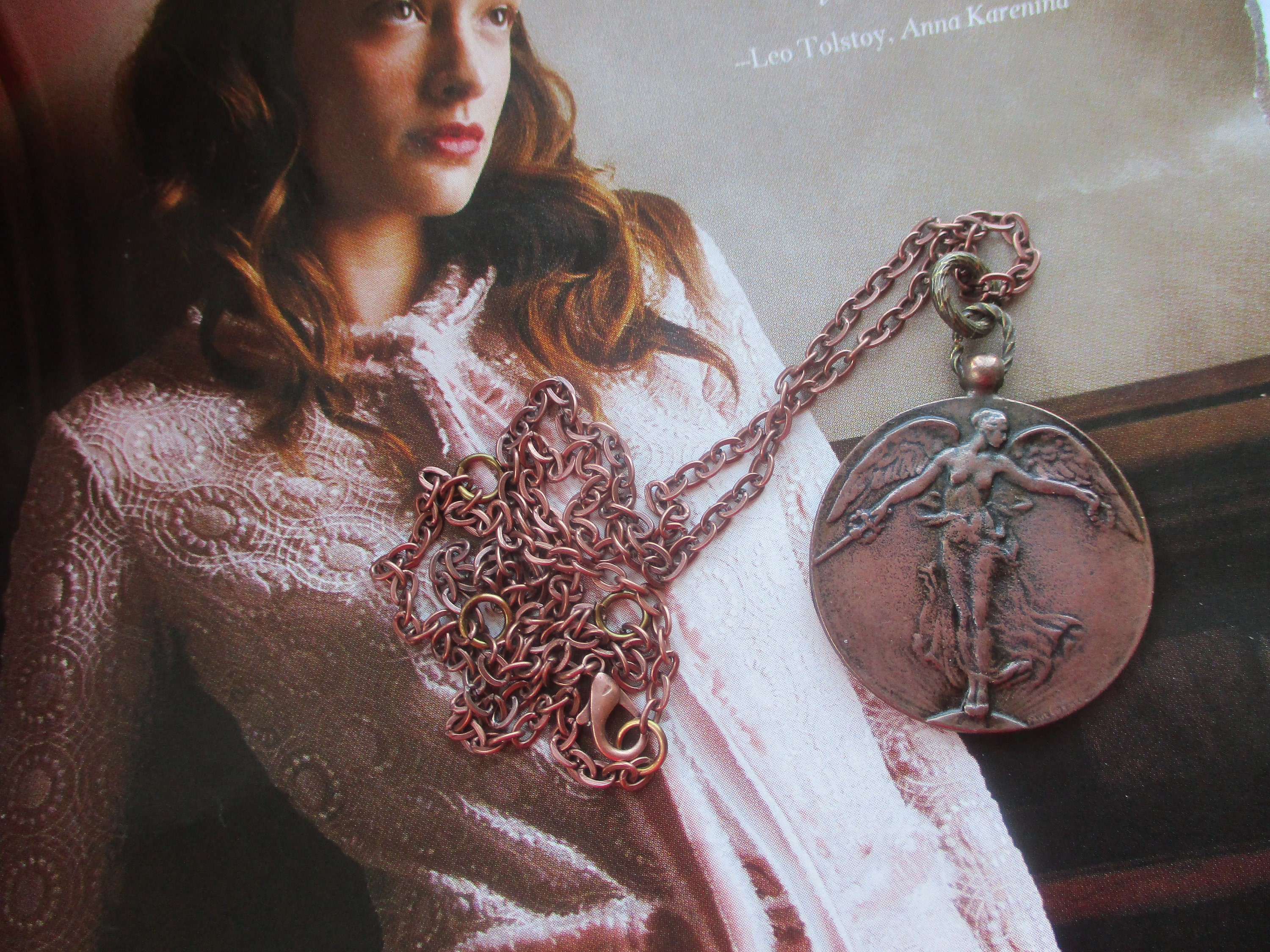 Winged Victory Angel of Peace WW1 Medal Necklace Re Cast From - Etsy