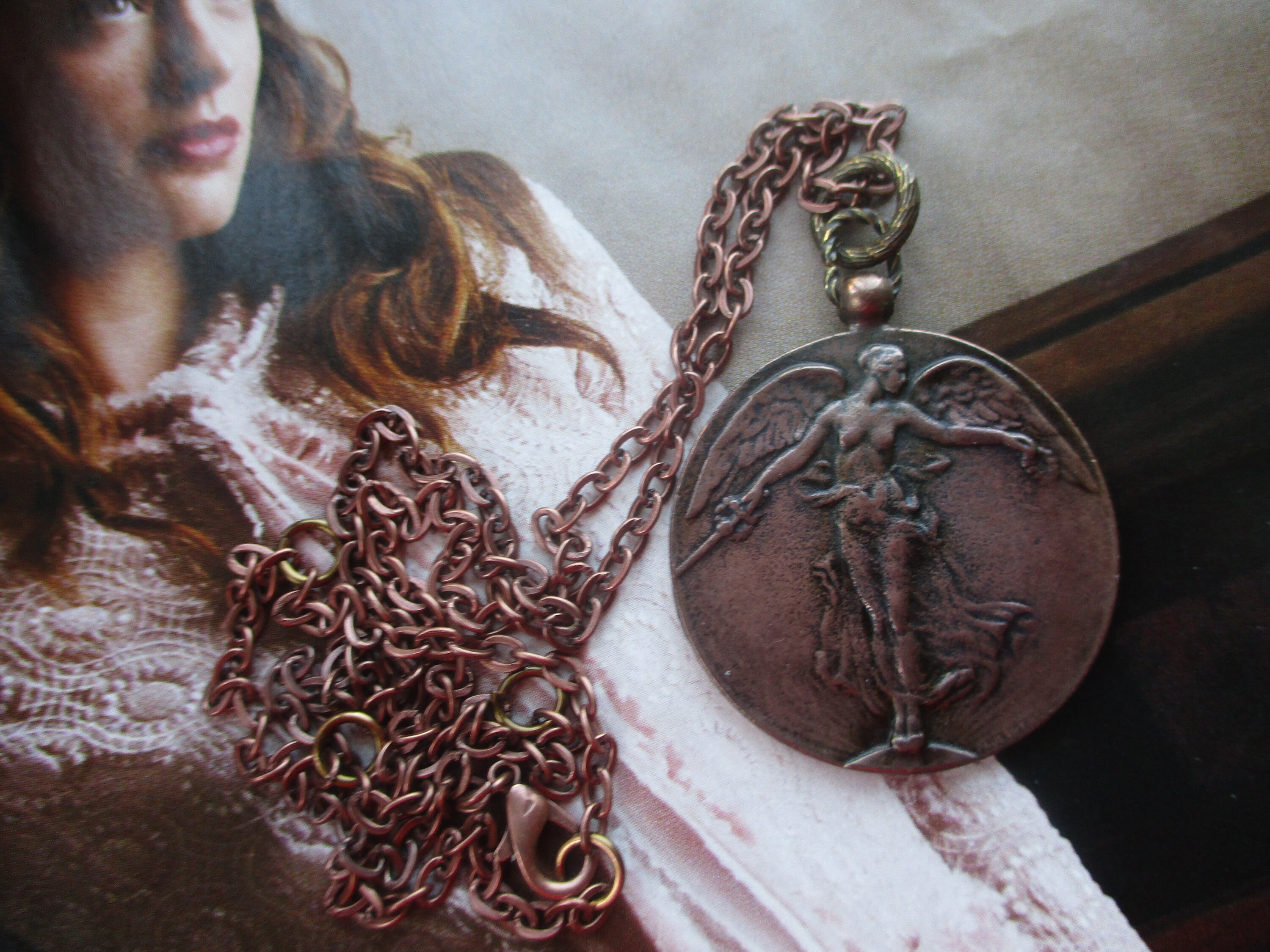 Winged Victory Angel of Peace WW1 Medal Necklace Re Cast From - Etsy