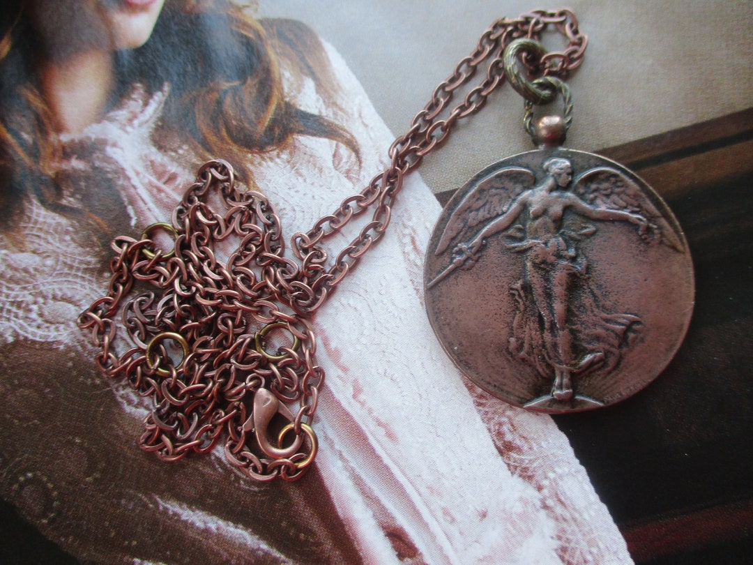 Winged Victory Angel of Peace WW1 Medal Necklace Re Cast From - Etsy