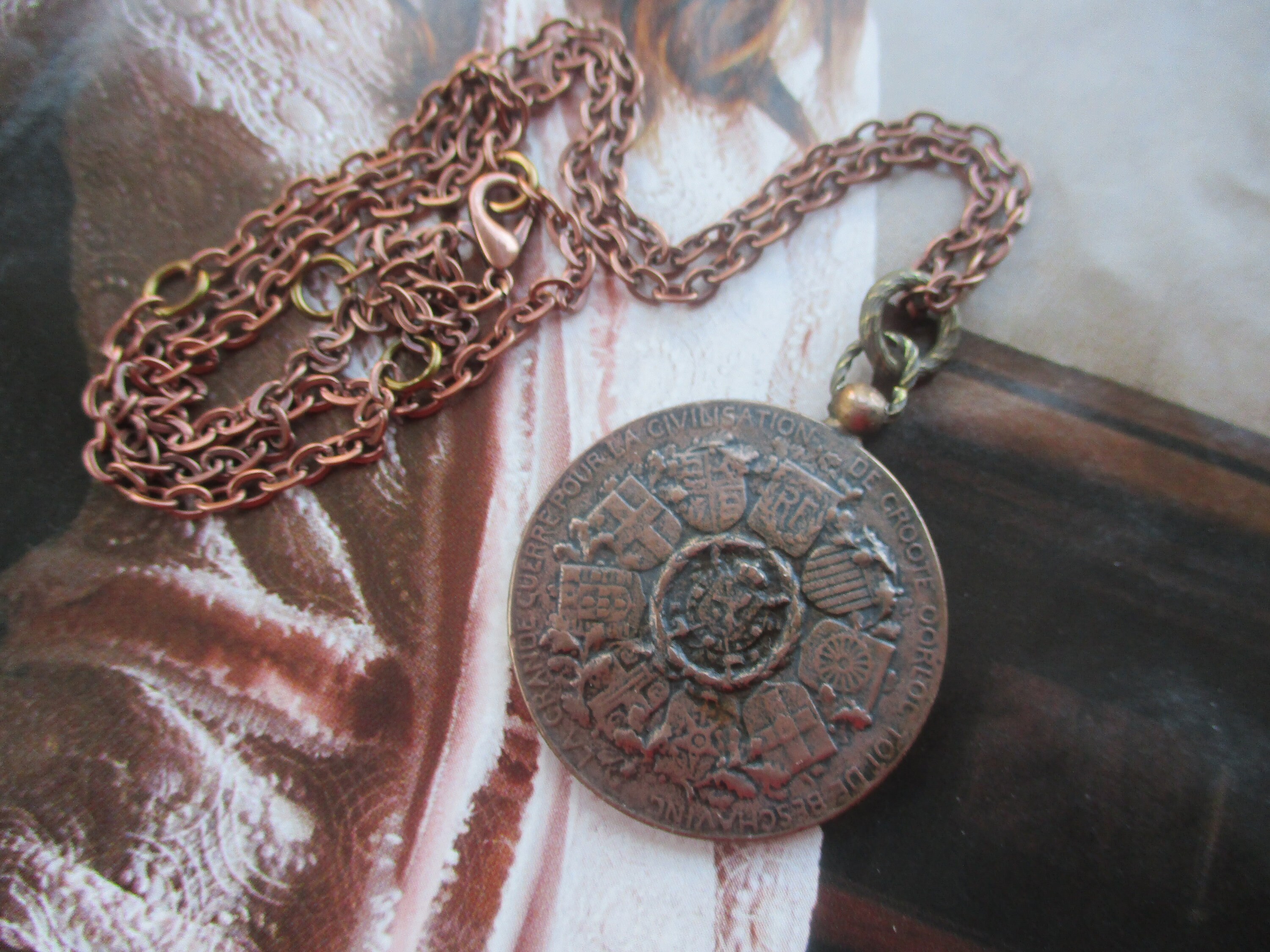 Winged Victory Angel of Peace WW1 Medal Necklace Re Cast From - Etsy