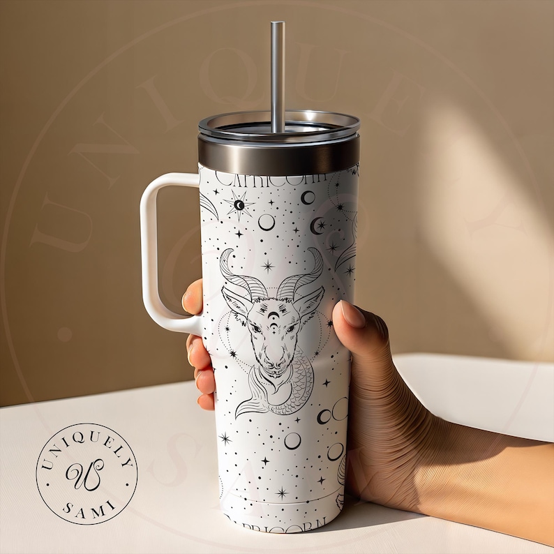 Capricorn 40oz Tumbler Wrap SVG PNG | Zodiac Laser Engraving Design ...