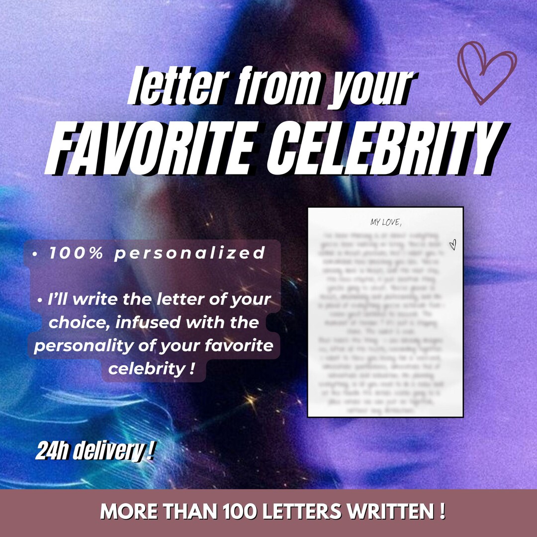 Celebrity Crush Personalized Love Letter Gift Idea for Teenage Girl ...