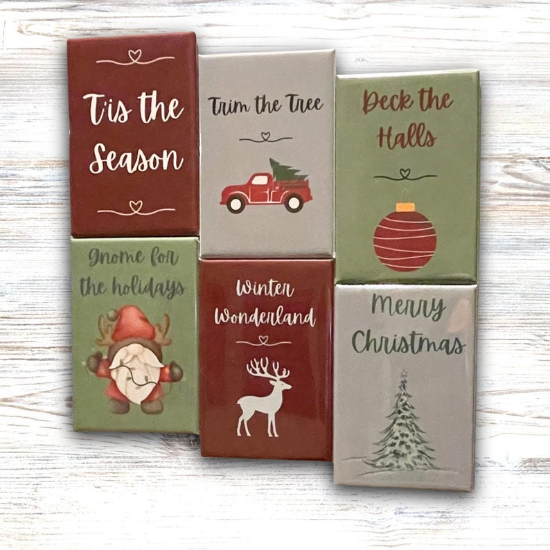 Christmas Magnet 2x3in Rectangle (set of 6) - Etsy
